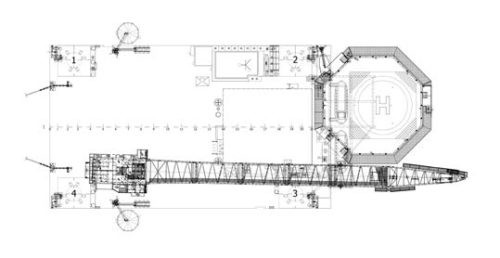 Jack-up Barge, 300 ton pedestal crane - VL Maritime Services (Pty) Ltd